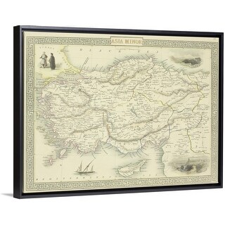 "Antique map of Asia Minor" Black Float Frame Canvas Art - Bed Bath ...