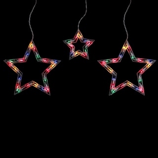 100-ct Multi-Color Star Shaped Mini Icicle Christmas Lights, 7ft - Bed ...