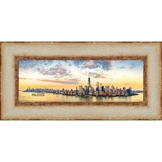 39x13 or Puzzle Distressed/Aged White Complete Wood Panoramic Frame ...