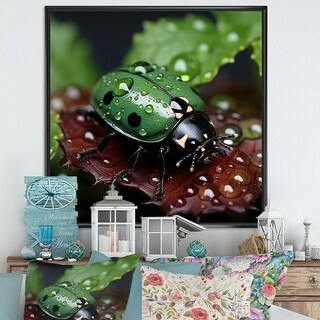 Designart "Enchanted Ladybug Forest " Ladybug Framed Wall Art Living ...