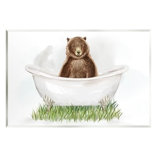 Stupell Bear In Tub Bathroom Animal Wall Plaque Art by Ziwei Li - Bed ...