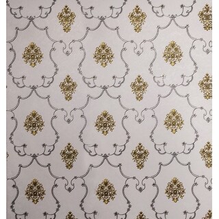 Dundee Deco Off-White Golden 18' L x 24" W Peel and Stick Wallpaper ...