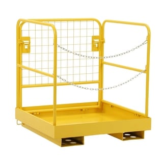 Forklift Safety Cage Aerial Platform Collapsible Lift Basket, 36" x 36 ...