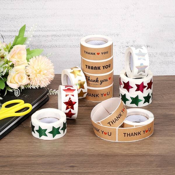 Laser Star Stickers 500 Count/Roll 1 Inch DIY Adhesive Sparkling Seal ...