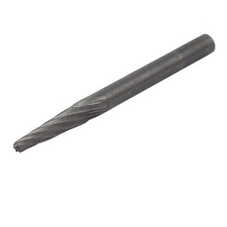 3mm Shank 3mm Dia Head Tungsten Carbide Single Cut Cone Shaped Rotary ...
