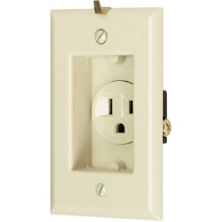 Pass & Seymour Clock Hanger Recessed Receptacle with Smooth Wall Plate ...