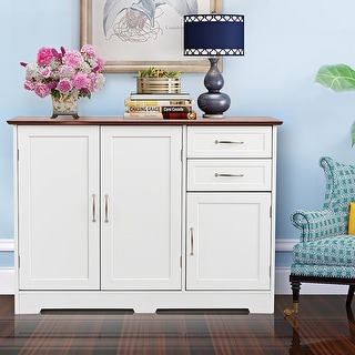 Contemporary Two-tone Buffet Sideboard Storage Console Table - Bed Bath ...