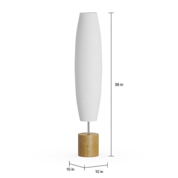 Rice Paper Shade Floor Lamp, Brown Bamboo Finish - Bed Bath & Beyond ...