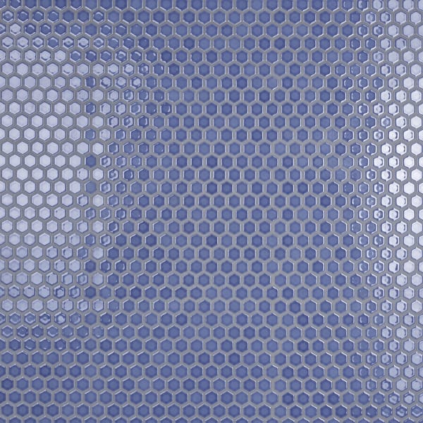 Merola Tile Tribeca 1" Hex Glossy Periwinkle 10-1/4" x 11-7/8 ...