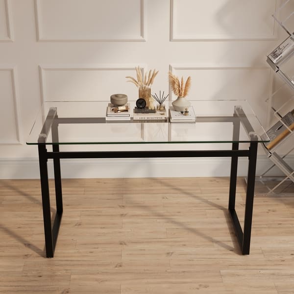 Modern Minimalist Rectangular Glass Dining Table - Bed Bath & Beyond ...