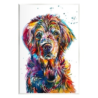 Stupell Vivid Dog Face Pet Portrait Wall Plaque Art by Jen Seeley - Bed ...