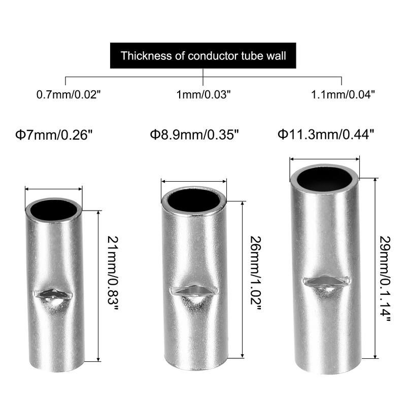 Non-Insulated Butt Crimp Terminals 8-4AWG for Electrical Wire Splice ...