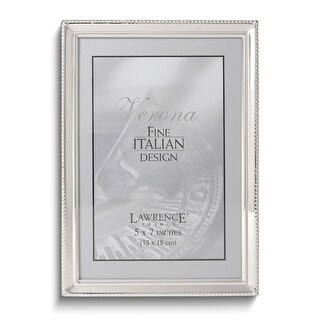Curata Polished Silver-Plated 5x7 Frame - Bead Border Design - Bed Bath ...