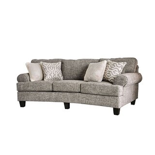Burlap Weave Sofa with Tapered Legs Design in Gray - Bed Bath & Beyond ...