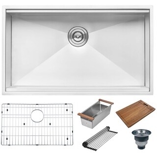 Ruvati RVH8300 Roma 32" Undermount Single Basin 16 Gauge Stainless ...