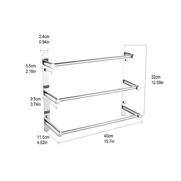 THREE Stagger Layers Towel Rack Stainless Steel Hand Polishing Mirror ...