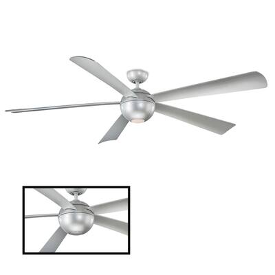 Orb 82 Inch Five Speed Indoor / Outdoor Smart Ceiling Fan with Six ...