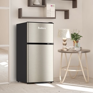 Bodare 3.2 Cu.Ft Compact refrigerator Double Door Mini Fridge for ...