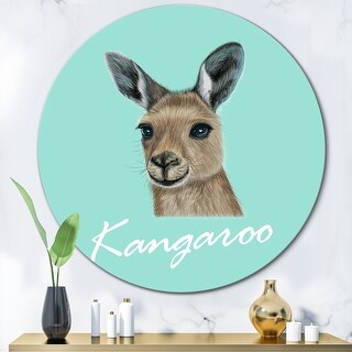 Designart 'Portrait Of Kangaroo' Traditional Metal Circle Wall Art ...