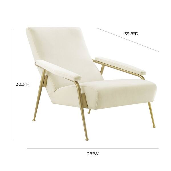 Abbey Cream Velvet Chair - Bed Bath & Beyond - 29168093