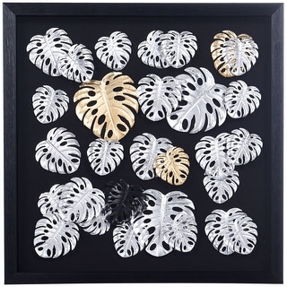 Metallic Palms - Shadow Box Wall Art - Metallic Sculptural Palm Leaves ...
