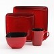 Rave Square Dinnerware, Red, Set Of 16 - Bed Bath & Beyond - 36417486