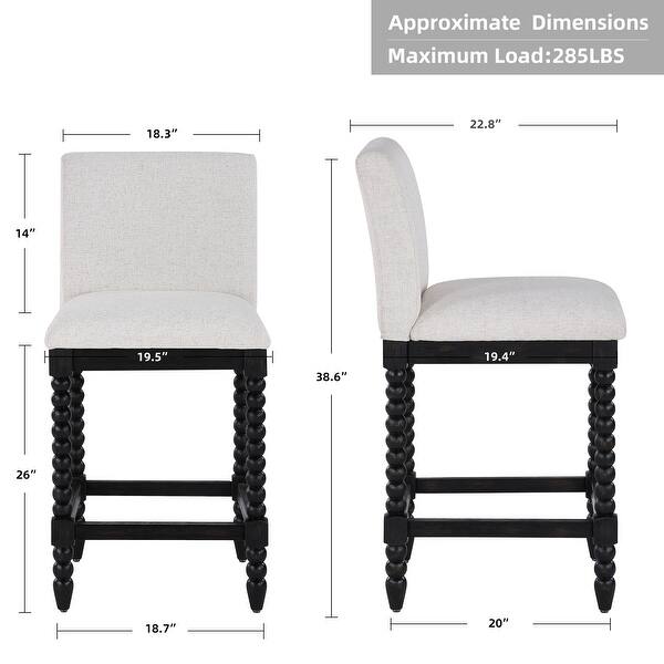 26" Chenille Spindle Legs Counter Stool - Bed Bath & Beyond - 40425618