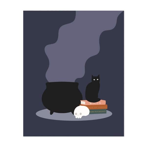 Potion Cat Drawing Animals Books Cartoon Cute Skull Art Print/Poster ...