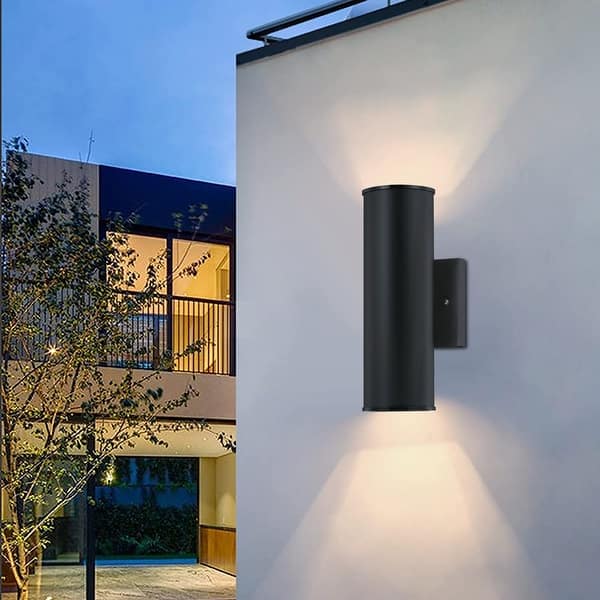 Modern 12.5 Inch LED Cylinders Outdoor Wall Sconce - Bed Bath & Beyond ...