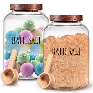 2 Sets 74 oz Large Bath Salt Container - clear - 9.6 x 9.6 x 5.9 - Bed ...