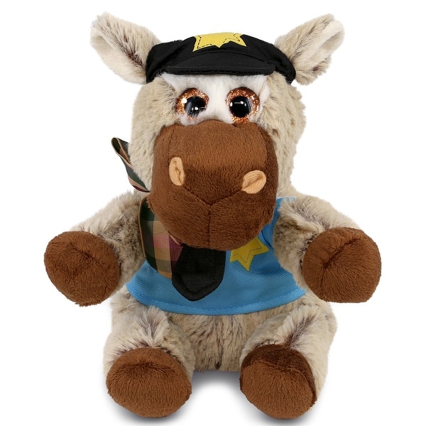 DolliBu Floppy Donkey Police Officer Plush Toy w/ Cop Uniform and Cap ...