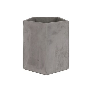 Pentagonal Shape Cemented Flower Pot, Gray - Bed Bath & Beyond - 27646636