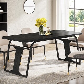 Modern 63 Inches Dining Table for 4-6 with Sturdy Metal Legs (Table ...