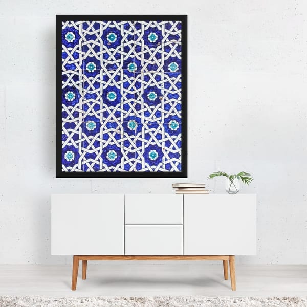Uzbekistan Blue tiles with pattern and symbols Art Print/Poster - Bed ...