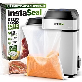 InstaSeal Vacuum Sealer Machine Upright Suction Base with 12 Food Saver ...