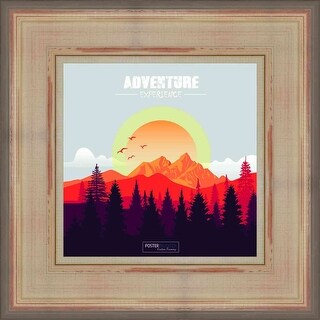 11x11 Traditional Silver Complete Wood Square Picture Frame with UV ...