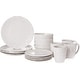 American Atelier Bianca White Ceramic 16-Piece Dinnerware Set - Bed ...