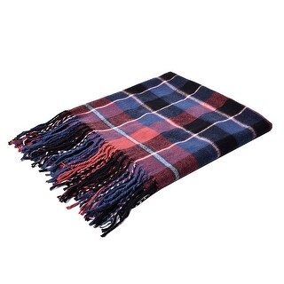 Multicolor Checker Luxury Throw Blanket with Tassels Acrylic Mothers ...