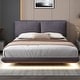 Queen Size LED Floating Bed Low Profile Bed Multi-Functional Bed Frame ...