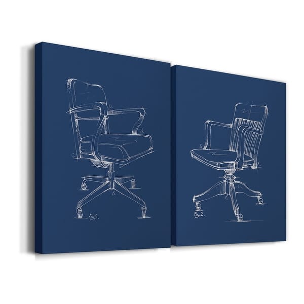 Office Chair Blueprint I Premium Gallery Wrapped Canvas - Ready to Hang ...