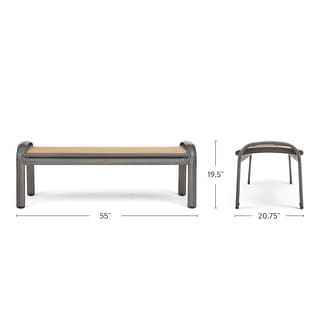 Harper All-Weather Aluminum & Poly-Resin 55-inch Dining Bench - Bed ...