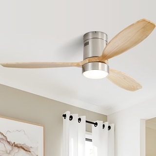 52 Inch Flush Mount Blades Ceiling Fan Reverse Airflow,6 Wind Speed ...