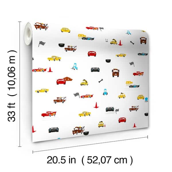 Disney & Pixar Cars Racing Spot White Wallpaper - Bed Bath & Beyond ...