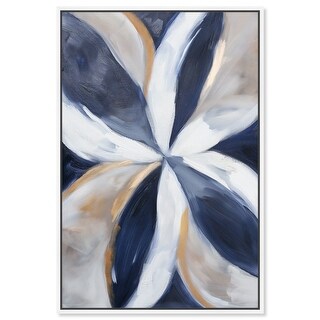 white And Blue Blossom III Canvas Indigo Abstract Art by Art Remedy - Bed Bath & Beyond - 42366030