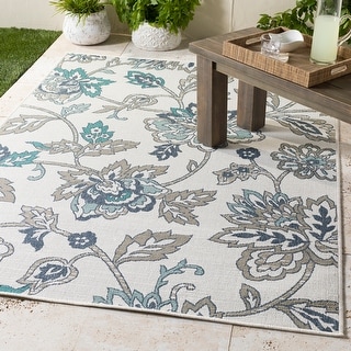 Cesarina Floral Indoor/ Outdoor Area Rug - 5'3" x 7'6" - Bed Bath ...