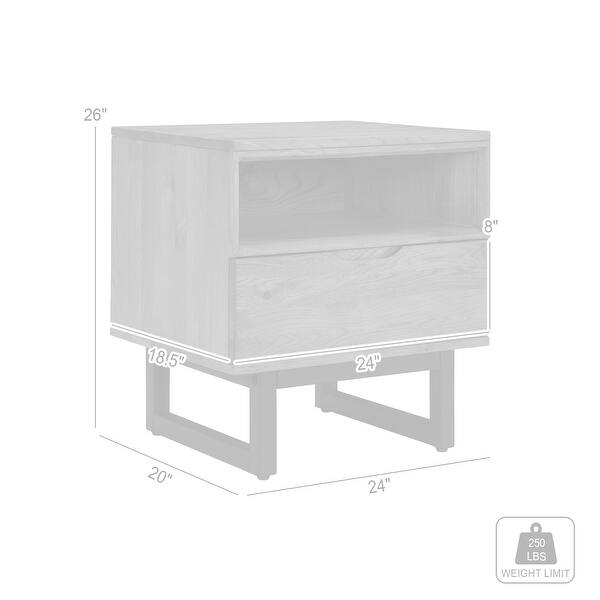 Aldo 3 or 4 Piece Platform Bed Frame Bedroom Set in Brown Oak Wood and Black Metal - Bed Bath ...