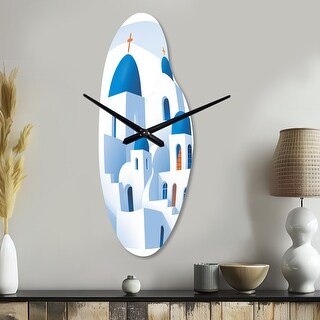 Designart - Greek Santorini Odyssey IV - Greece Large Wall Clock in ...
