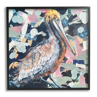 Stupell Modern Abstract Pelican Bird Acrylic Painting Paper Collage ...