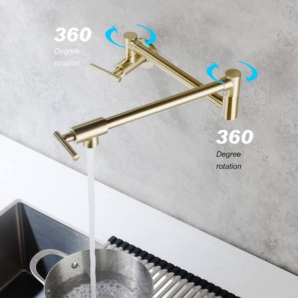 GIVINGTREE Gold Modern Matte Black Farmhouse Wall Mount Pot Filler ...