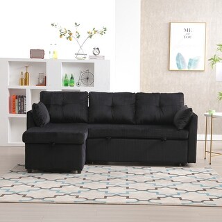 Reversible Sleeper Sectional Sofa with Reversible Chaise and Storage ...